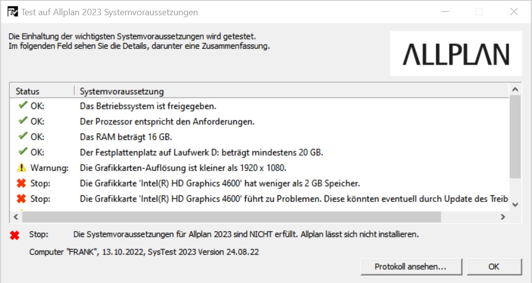 Handelsvertretung Allplan - Allplan Systemvoraussetzungen